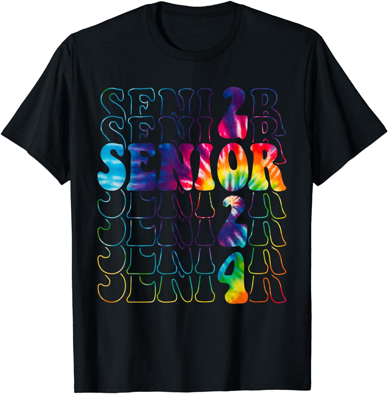 Senior 24 Class of 2024 Back School Graduation 2024 Tie Dye T-Shirt ...