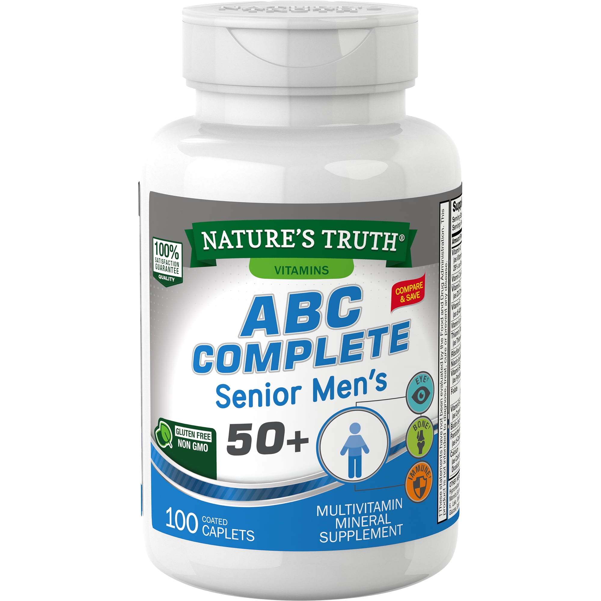 Nature's Truth ABC Complete Men's 50+ Multivitamin Caplets, 100 Count ...