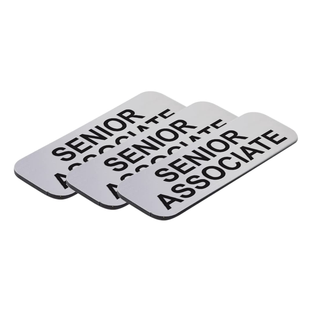 Senior Associate Name Tag, Silver (3 Pack) - Office Supplies - Walmart ...