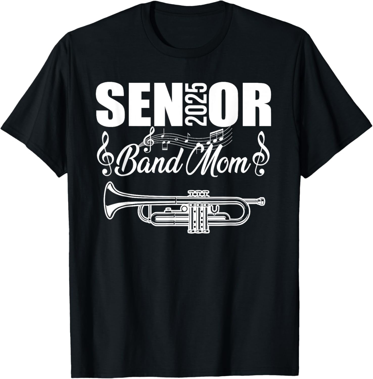Senior Band Mom 2025 Marching Band Class of 2025 Trumpet T-Shirt ...
