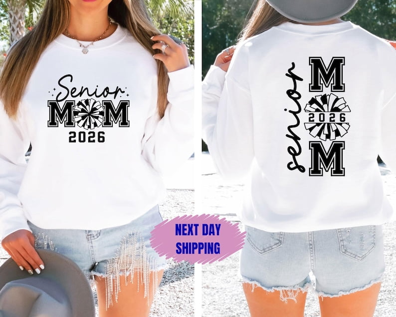 Senior Cheer Mom 2026 Sweatshirt, Cheer Mom Gift, Class Of 2026 Senior ...