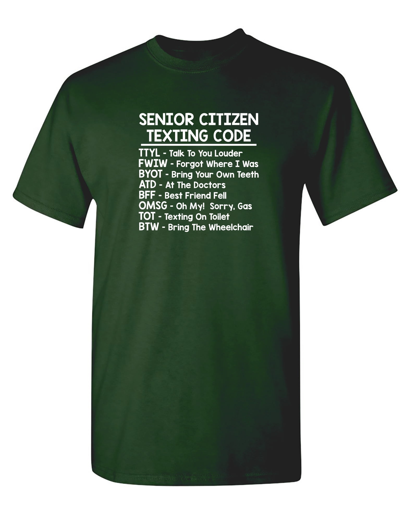 Senior Citizen Texting Codes Sarcastic Premium T Shirt Adult Humor ...