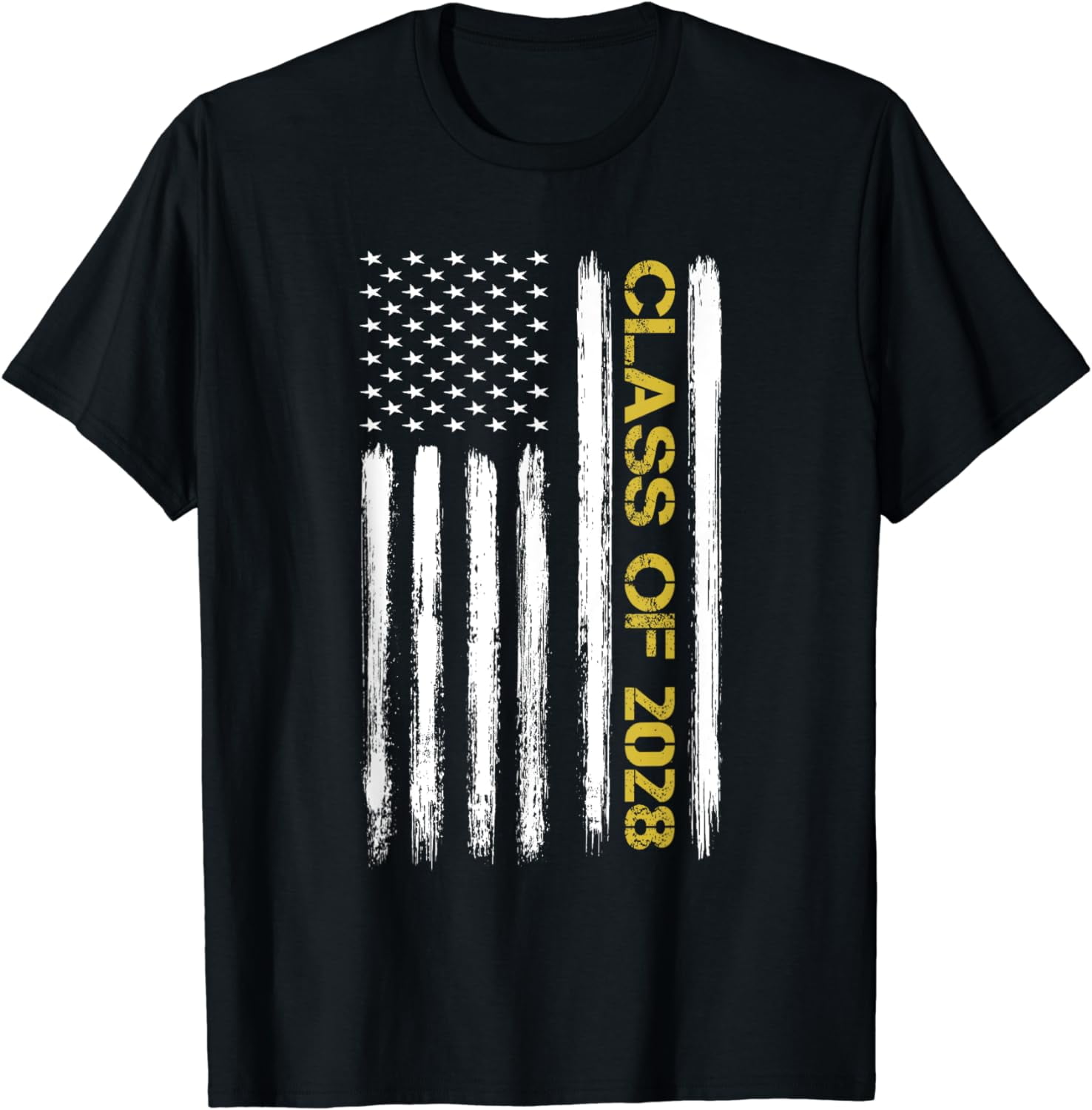 Senior Class Of 2028 Patriotic American Flag Graduation Gift T-Shirt ...