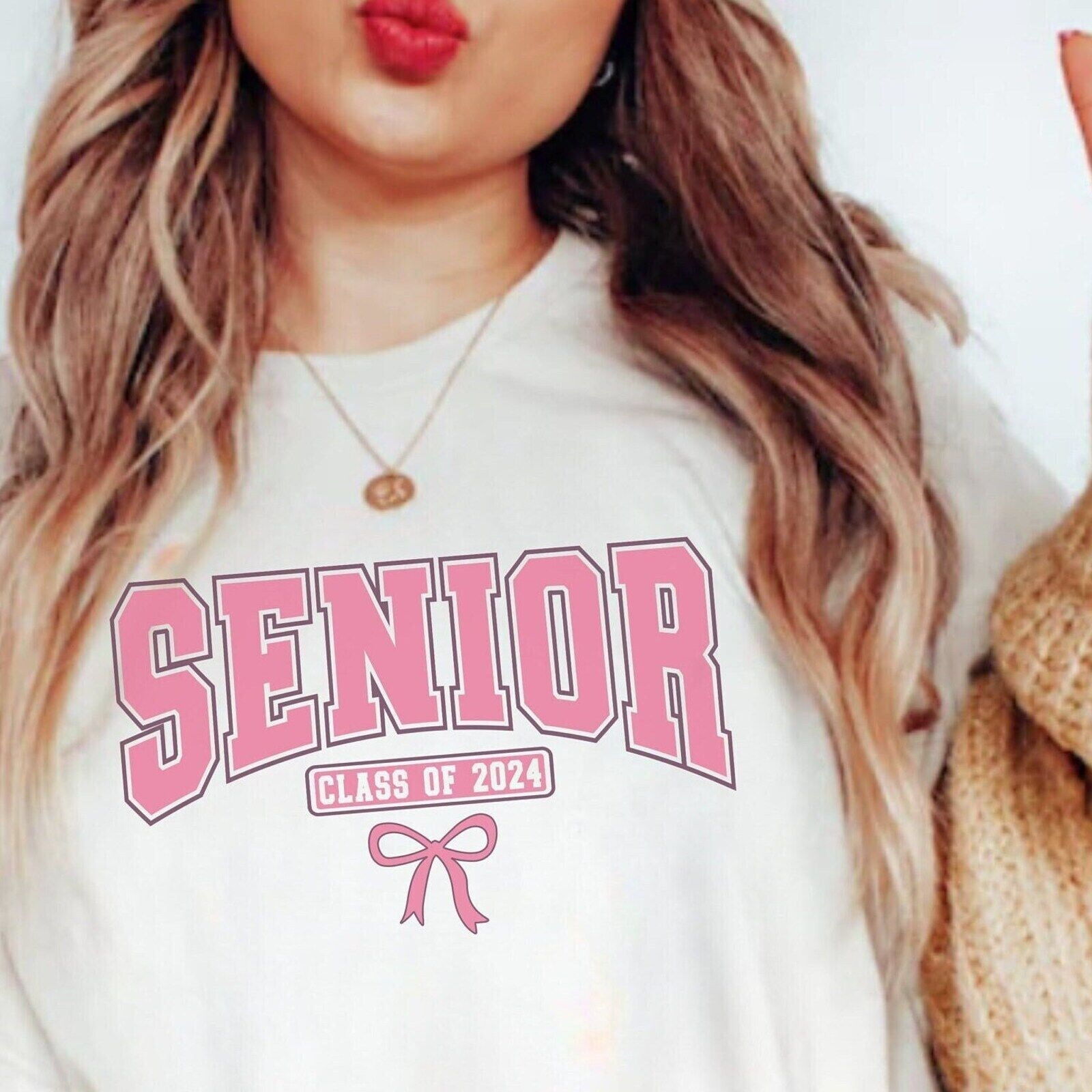 Senior Class of 2024 Coquette Style Shirt, Senior Graduation Shirt ...