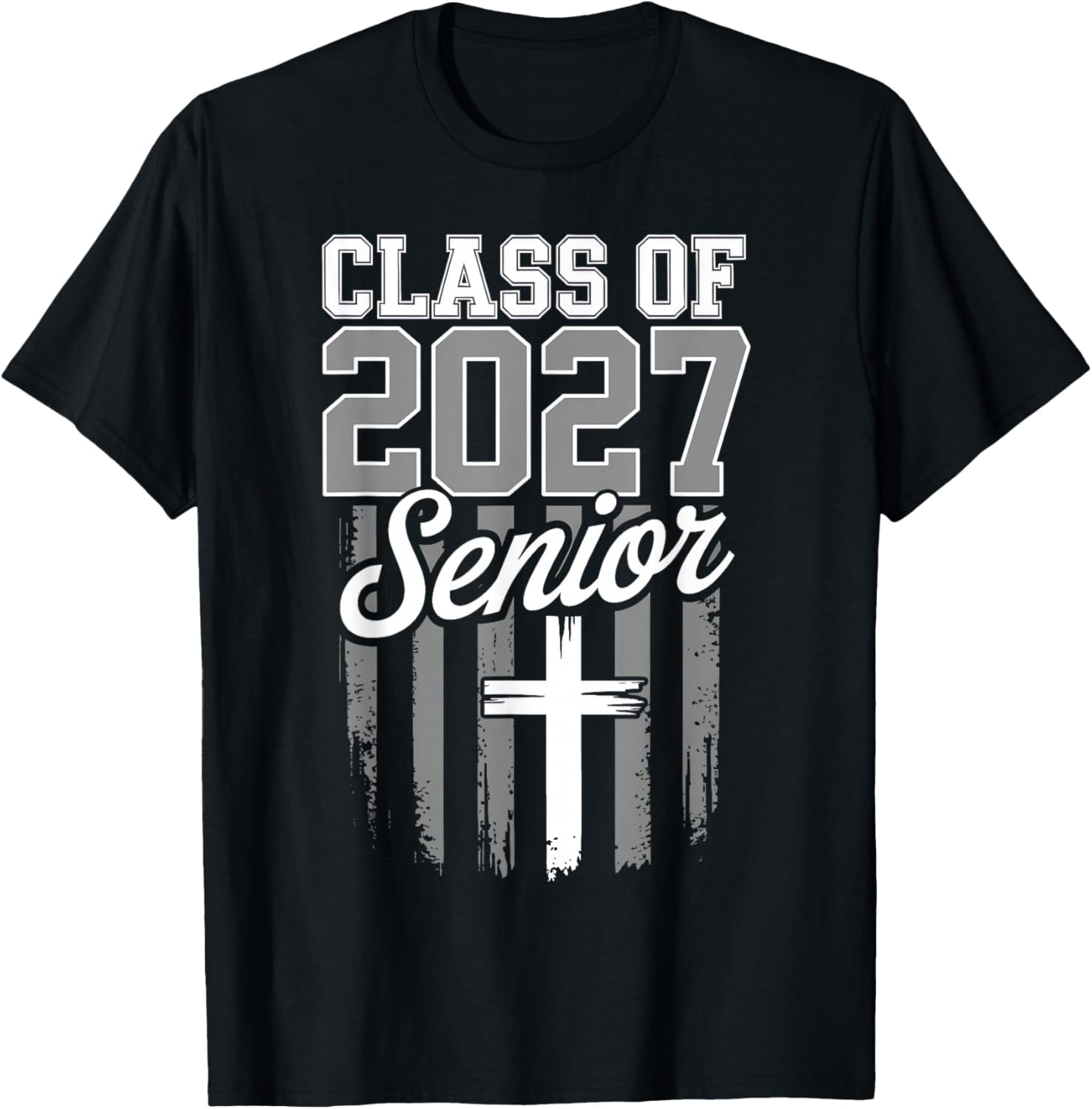 Senior Class of 2027 Christian American Flag 2027 Graduation Adult T ...