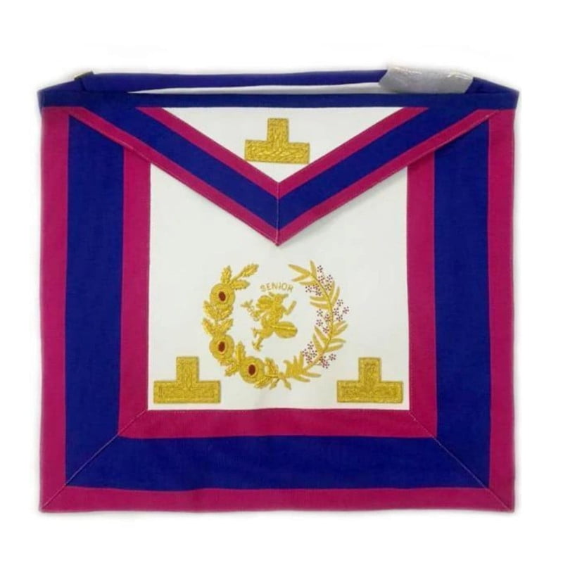 Senior Deacon Mark English Regulation Apron - Blue & Pink with Gold ...