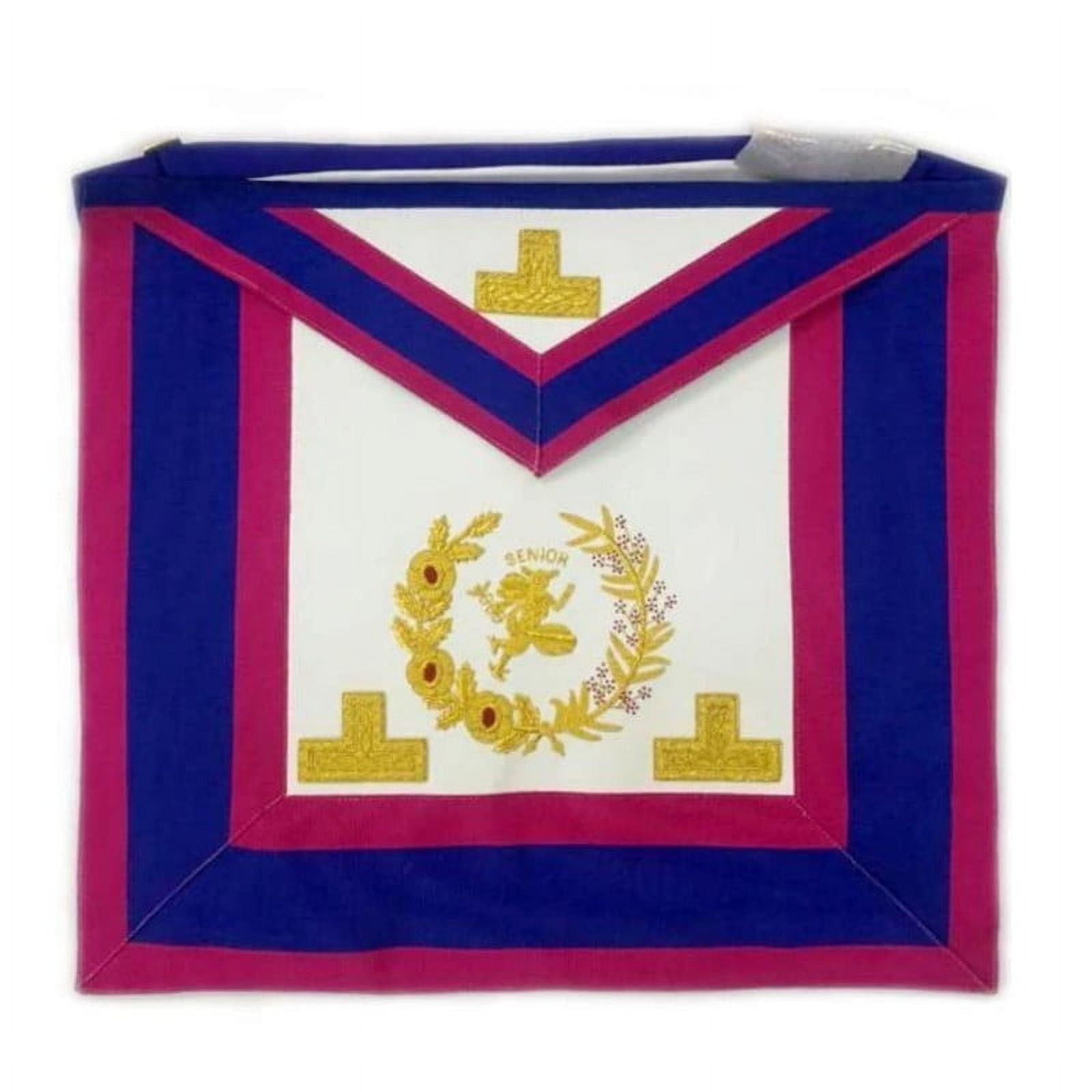 Senior Deacon Mark English Regulation Apron - Blue & Pink with Gold ...