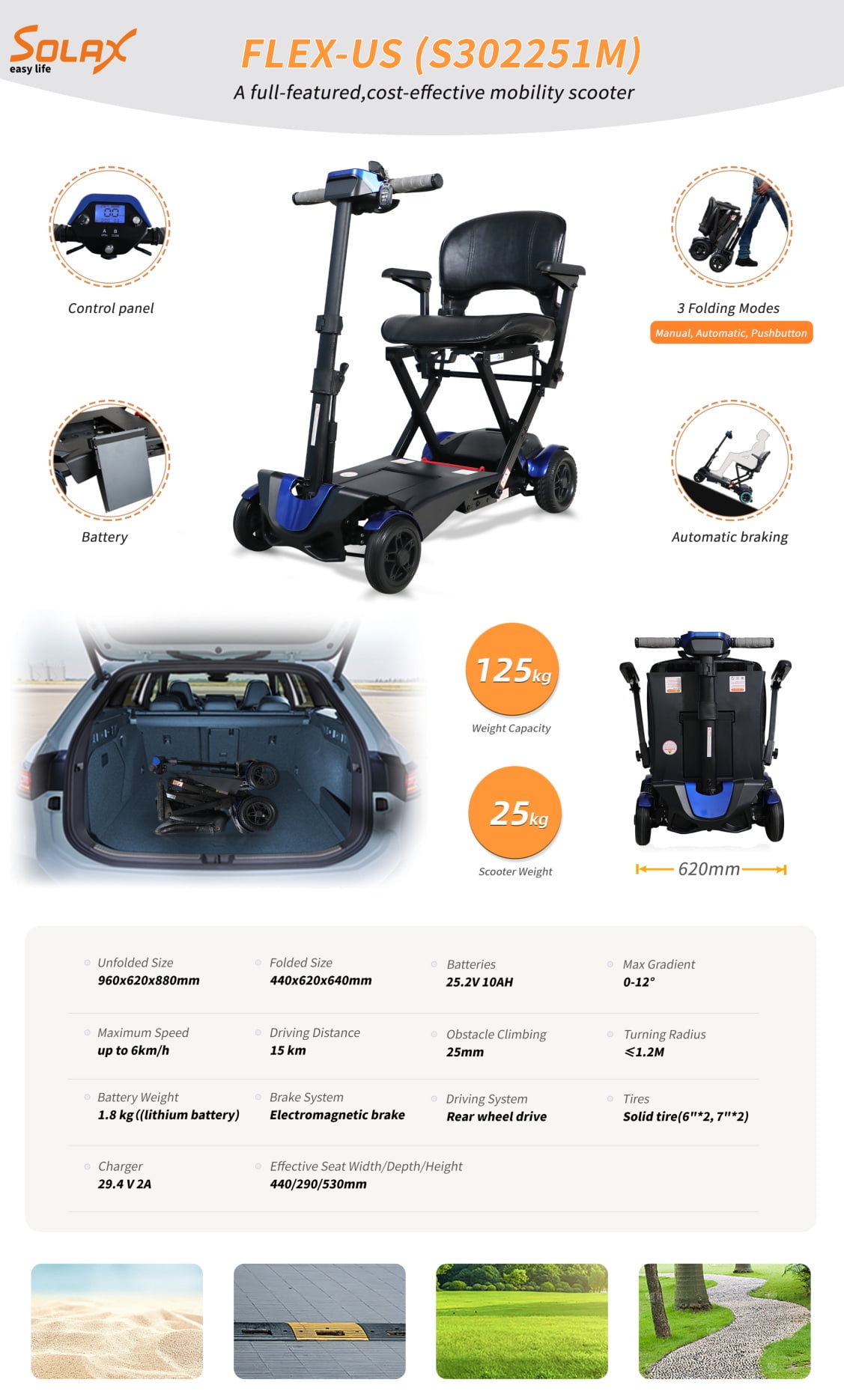 Senior Electric Scooter with 4-Wheel Stability & One-Touch Folding ...
