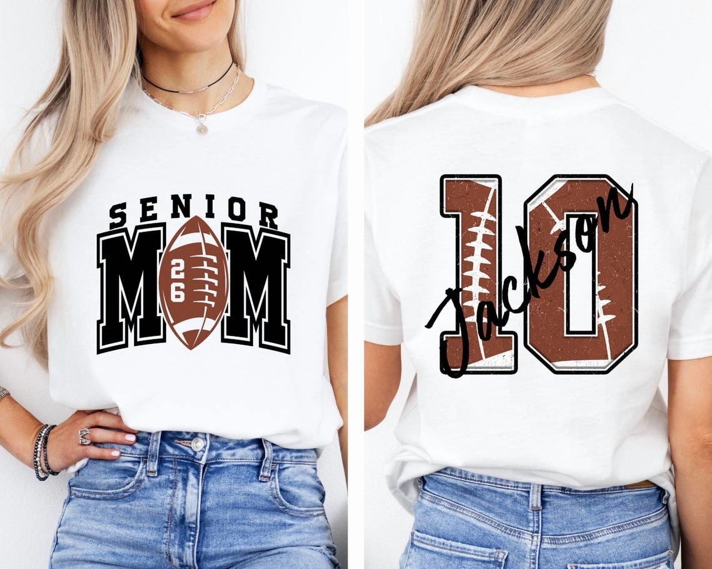 Senior Football Mom Shirt, Personalized Football Mom Tee,Football Mom ...