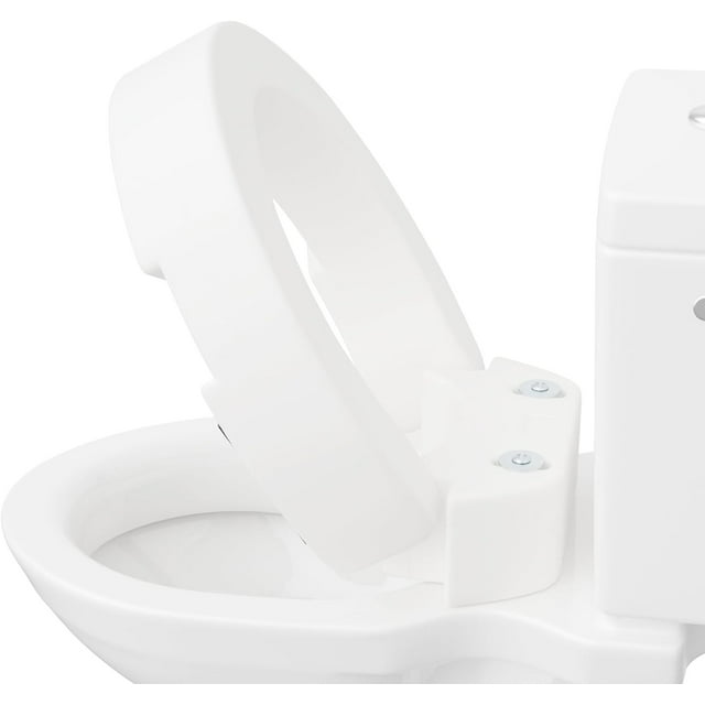 Senior-Friendly Elongated Toilet Seat Riser, 3.5" Height, Hinge Design ...