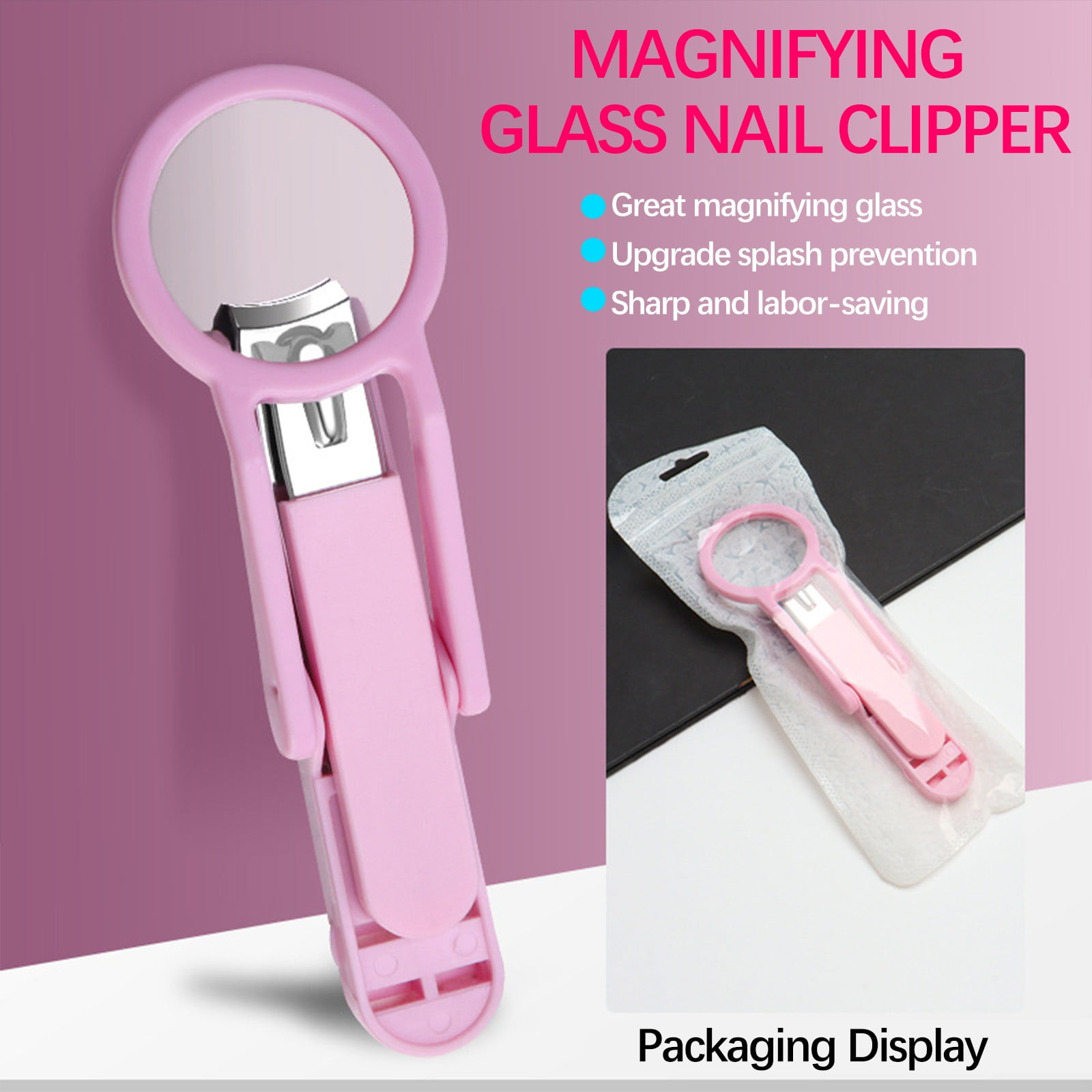 Senior Friendly Glass Nail Clippers, Glass Material Nail Trimmers, Easy Grip Safety Nail Cutters ...