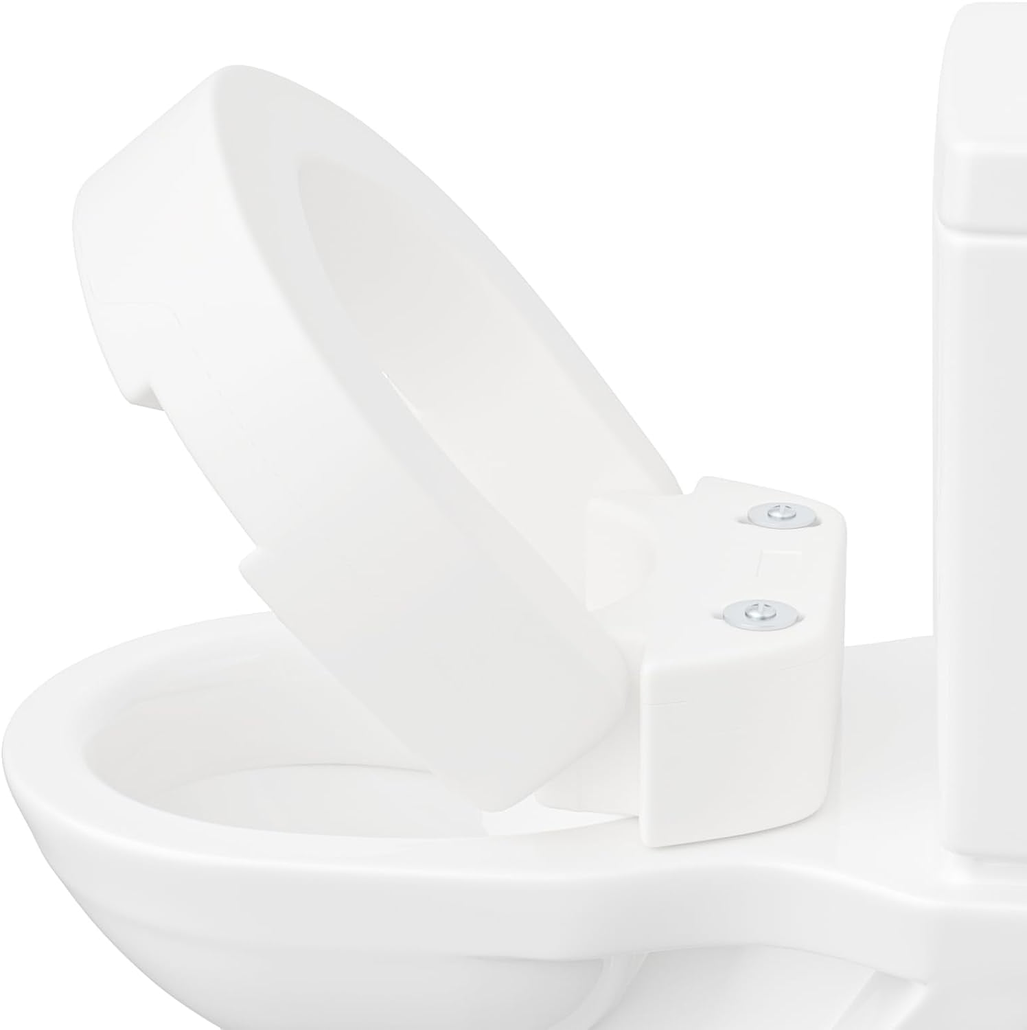 Senior-Friendly Round Toilet Seat Riser, 3.5" Height, Hinge Design ...