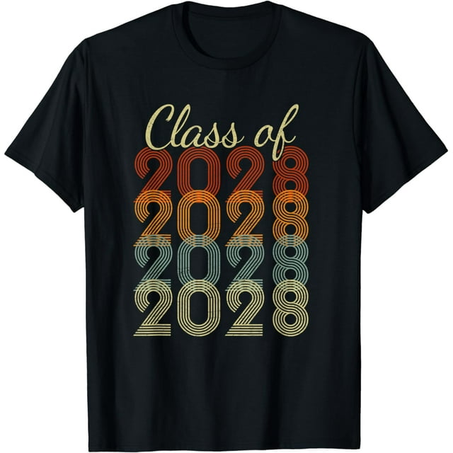 Senior Graduation End Of The School Year Retro Class Of 2028 T-Shirt ...