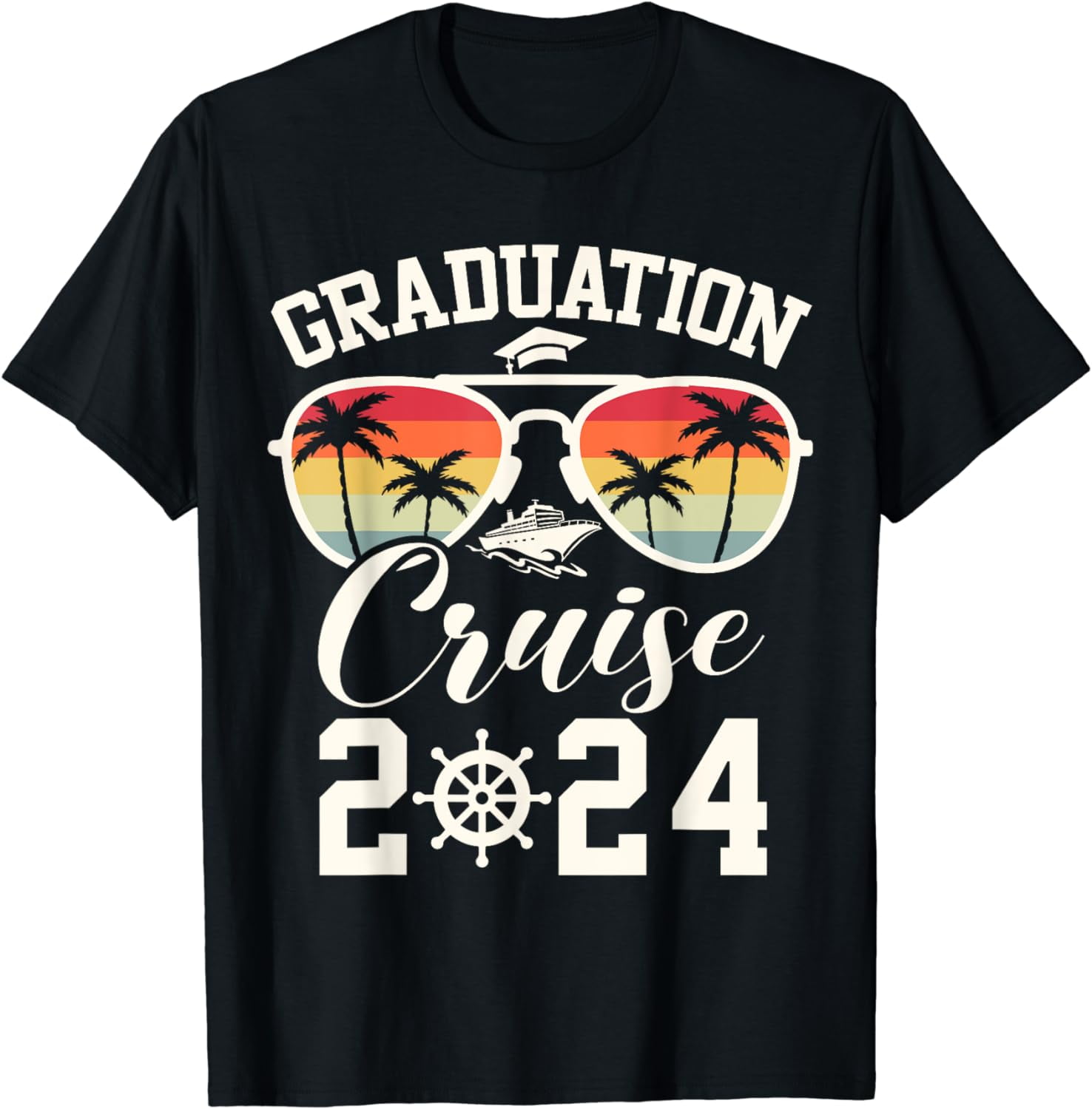 Senior Graduation Trip Cruise 2024 Retro Ship Party Cruise Cotton T ...