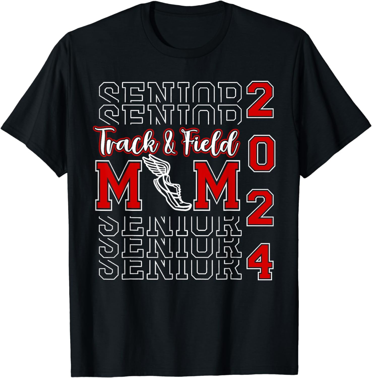 Senior Mom 2024 Class of 2024 Track and Field Mom Graduation T-Shirt ...