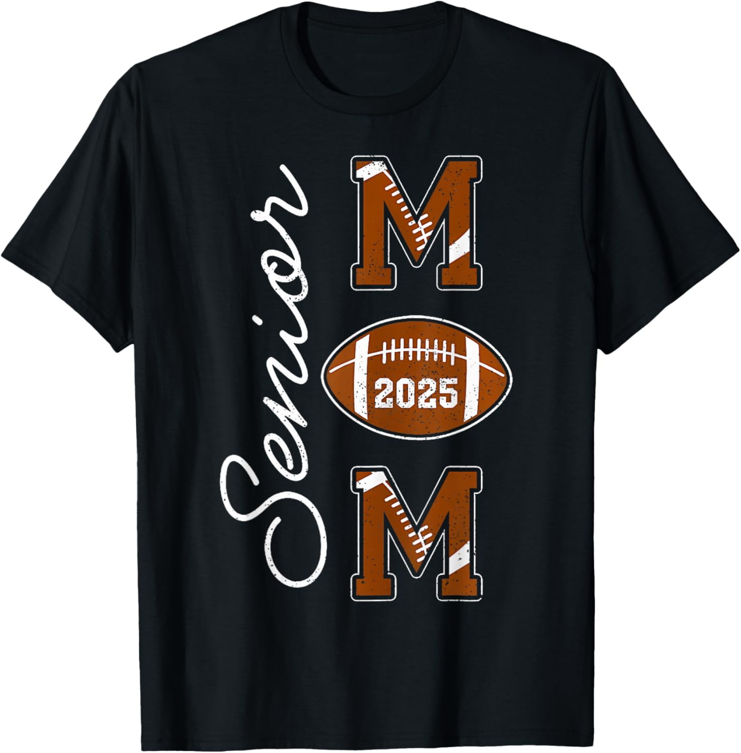 Senior Mom 2025 Football Mommy Class of 2025 Graduation Cotton T-Shirt ...