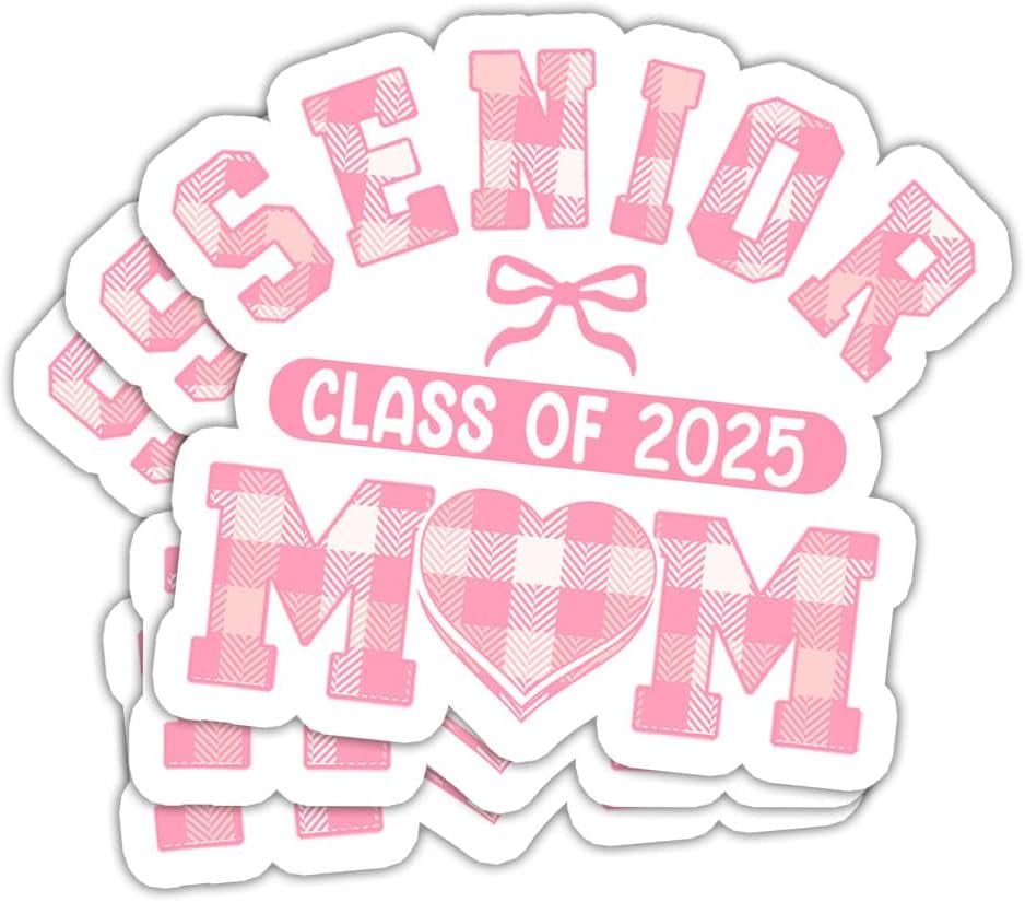 Senior Mom Class of 2025 Sticker, Senior Mom Pink Ribbon Sticker, Grad ...