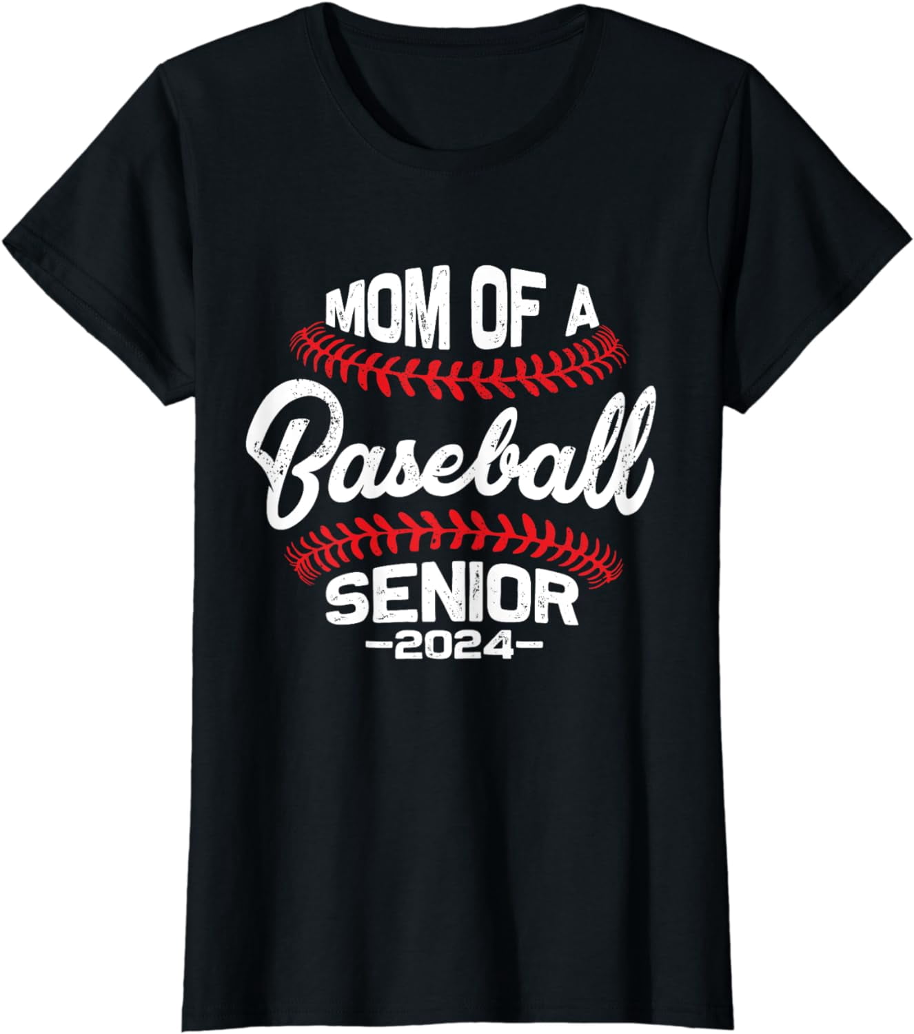 Senior Mom Class Of 2024 Baseball Graduation Mama 2024 Grad T-Shirt ...