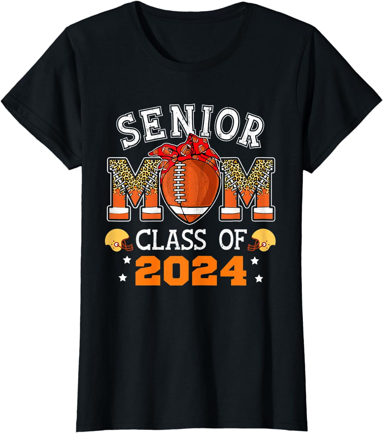Senior Mom Class Of 2024 Football Graduation Mama 2024 Grad T-Shirt ...