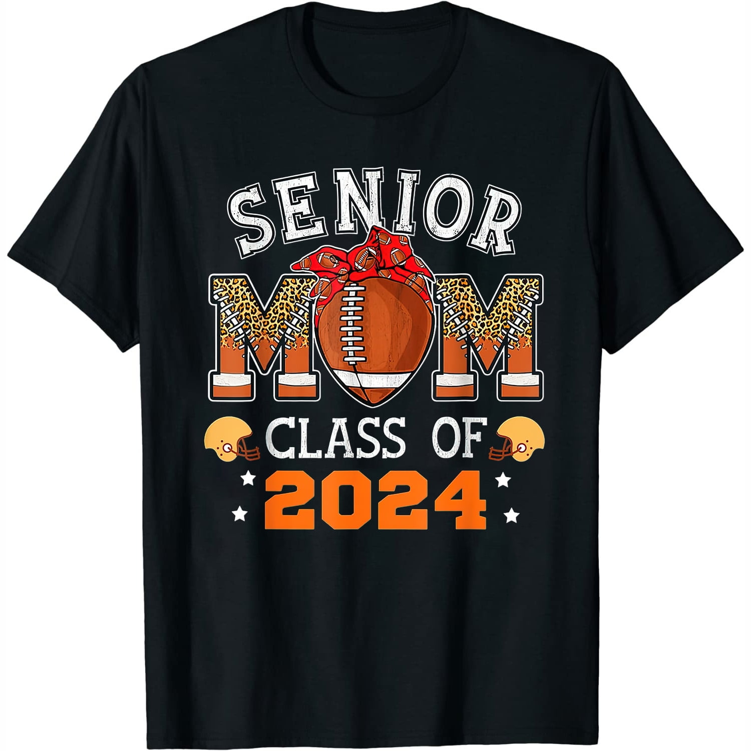Senior Mom Class Of 2024 Football Graduation Mama 2024 Grad T-Shirt ...