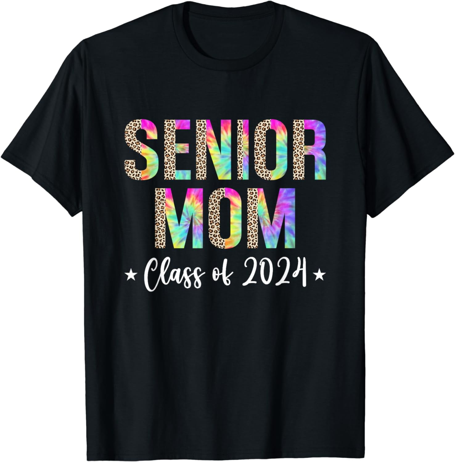 Senior Mom Class Of 2024 Graduate Leopard For Senior 24 T-Shirt ...