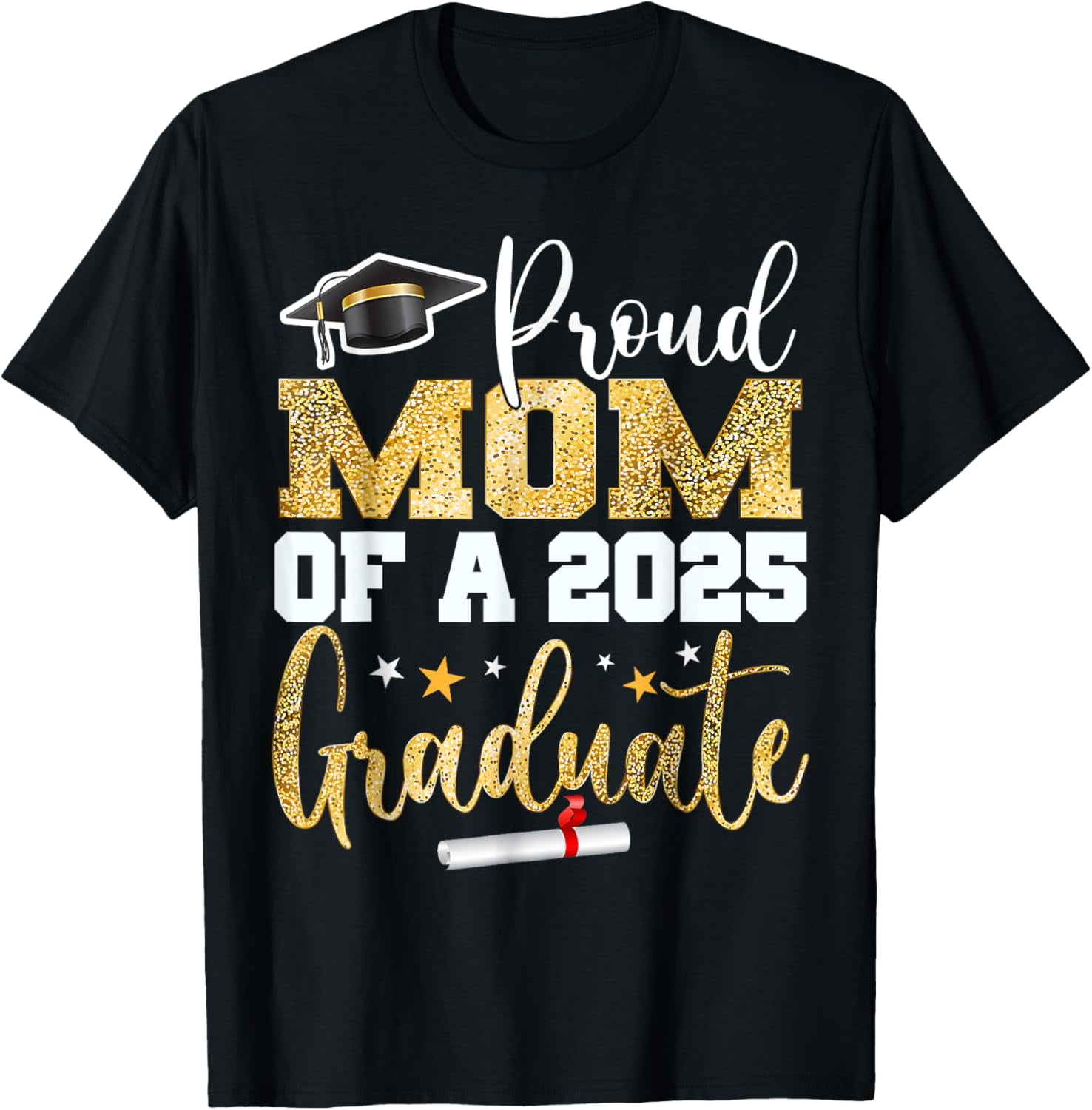 Senior Mom Class of 2025 Proud Mom of Graduate Heart Mom T-Shirt Casual ...