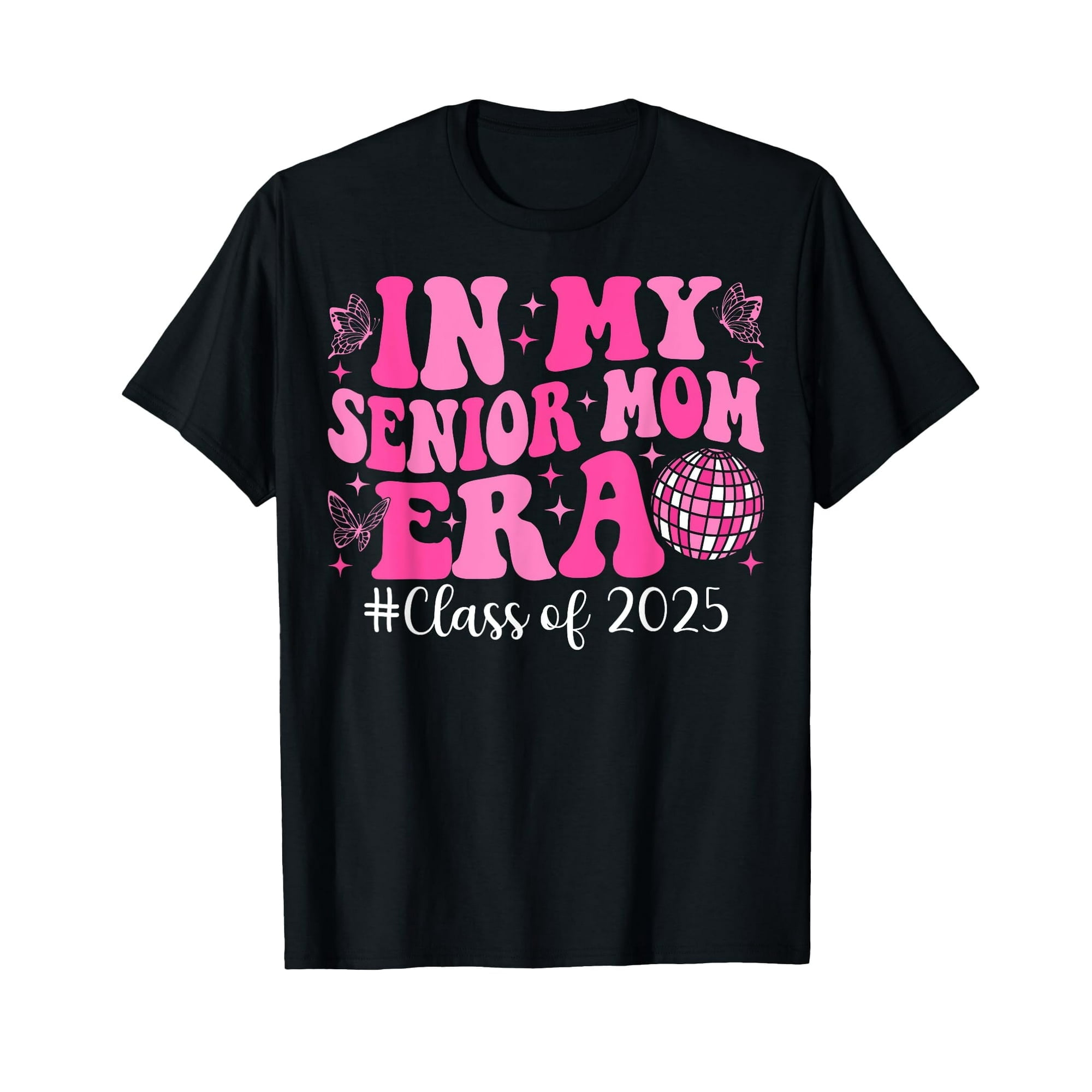 Senior Mom Era 2025 Groovy Disco Graphic for Women Short Sleeve T-Shirt ...