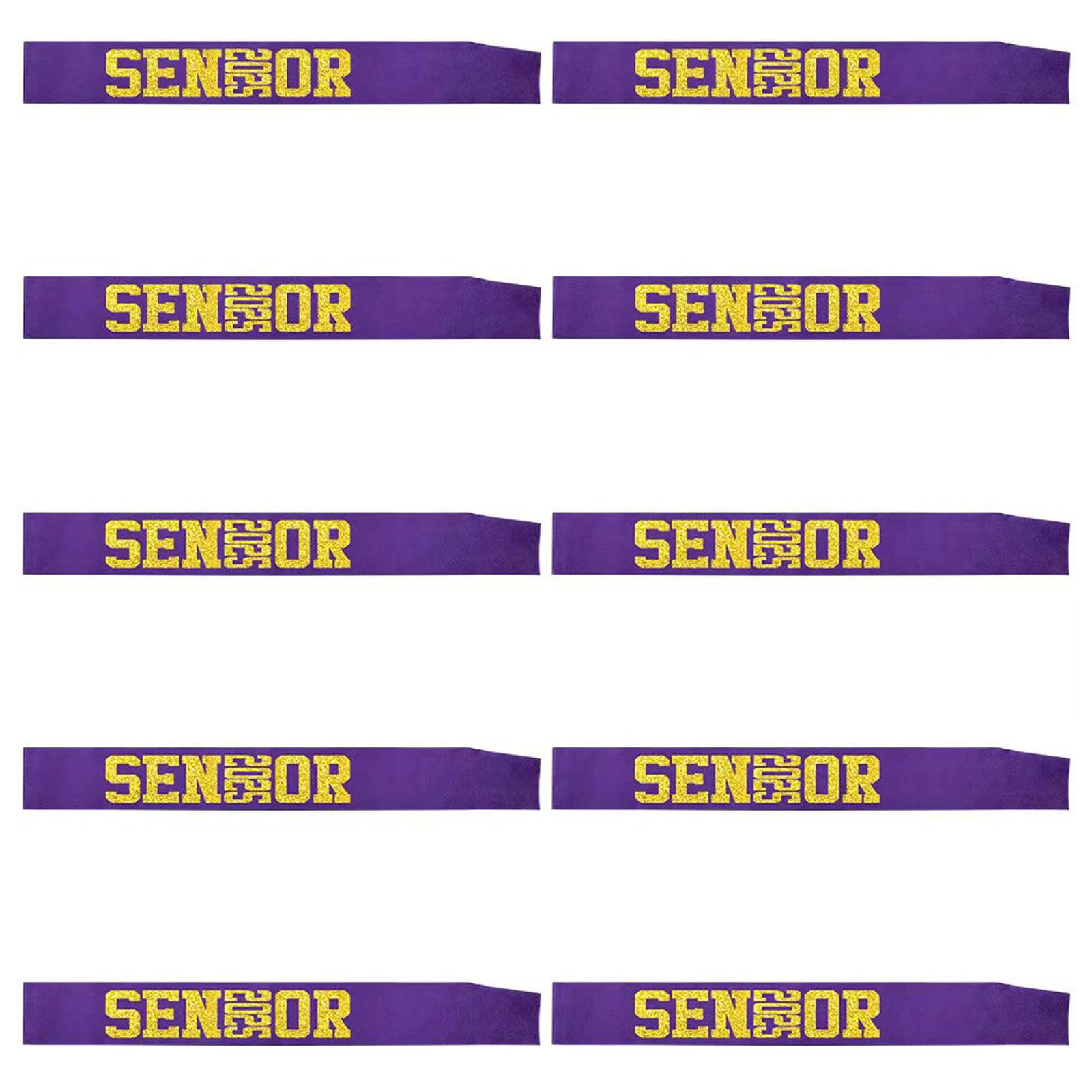 Senior Sash 2025ITSC Purple,10 Pack Senior Cheer Sashes Gold Glitter ...