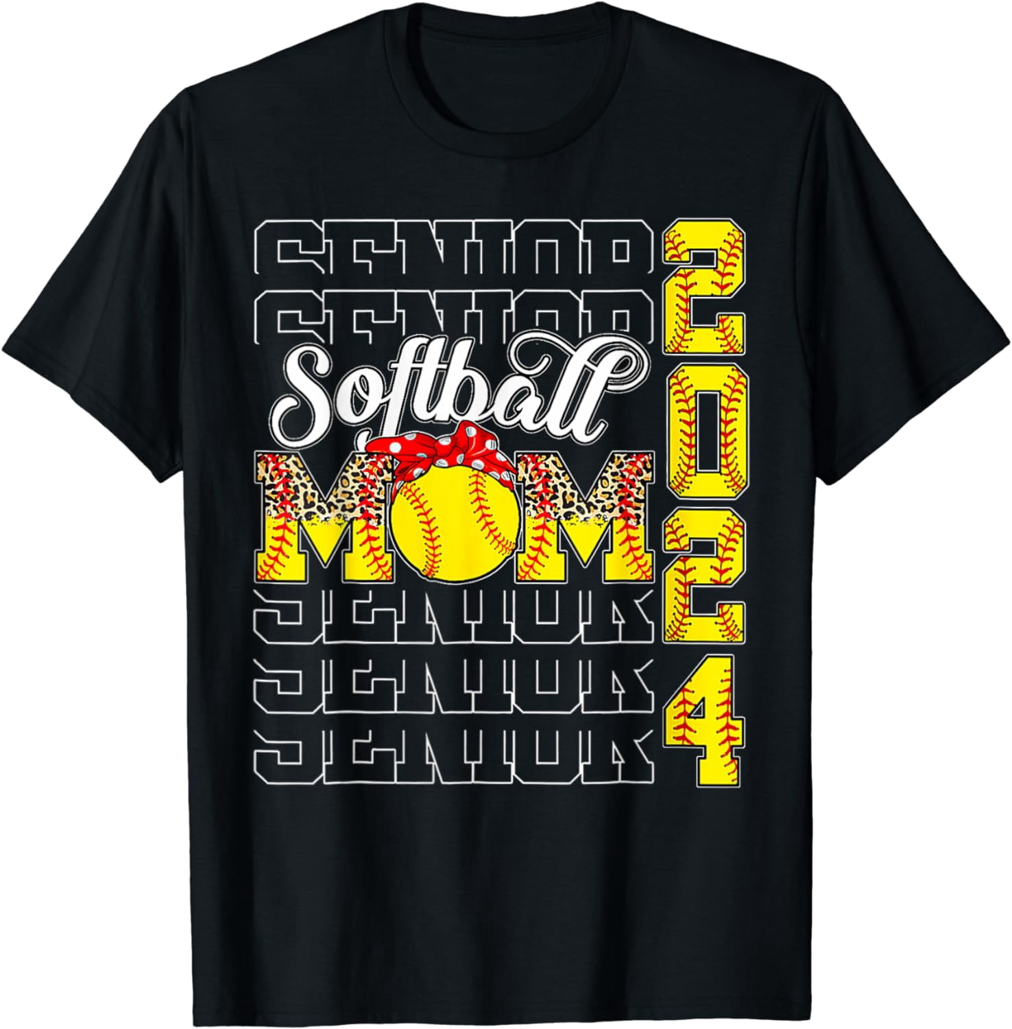 Senior Softball Mom Shirts Class Of 2024 Senior Mama 2024 T-Shirt ...