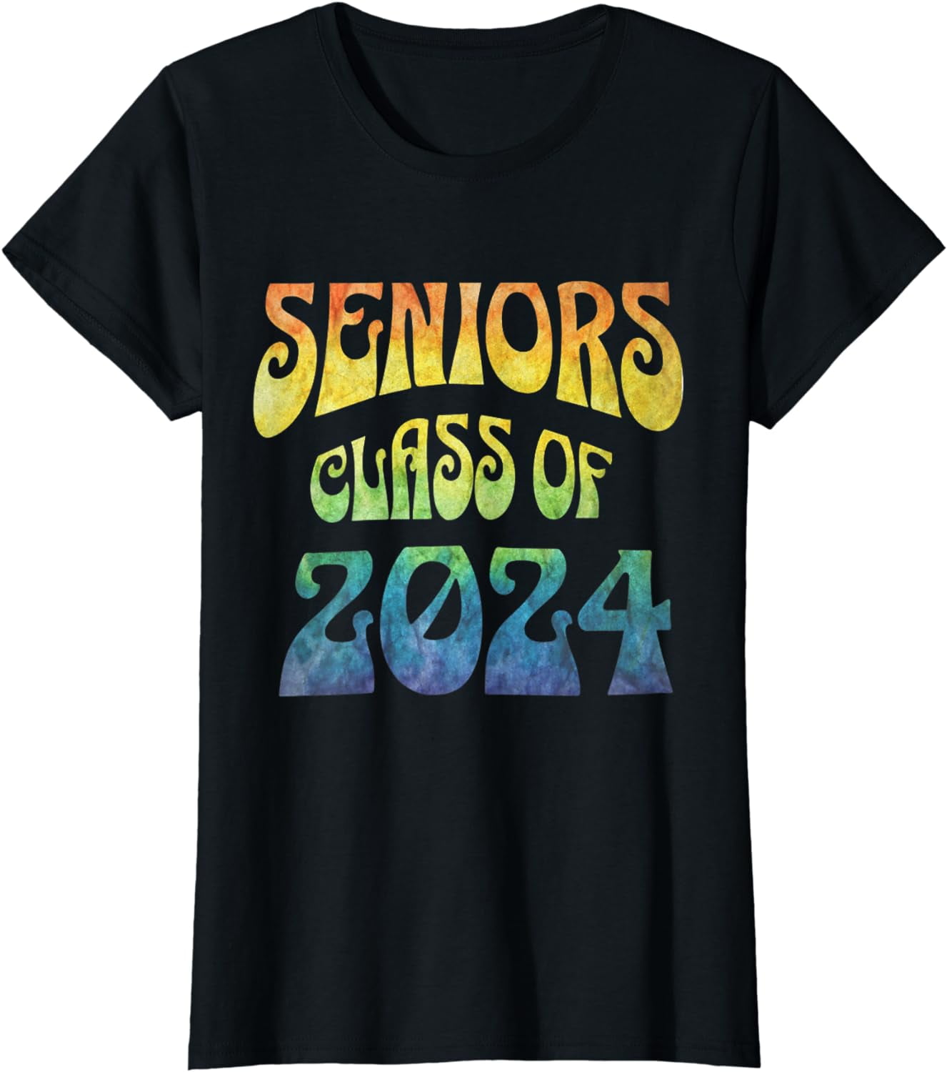 Seniors Class of 2024 Tie Dye Rainbow, High School, College T-Shirt ...