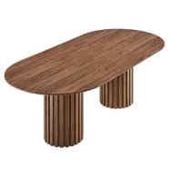 Provision 75" Oval Dining Table-EEI-6066-OAK-SET - Walmart.com