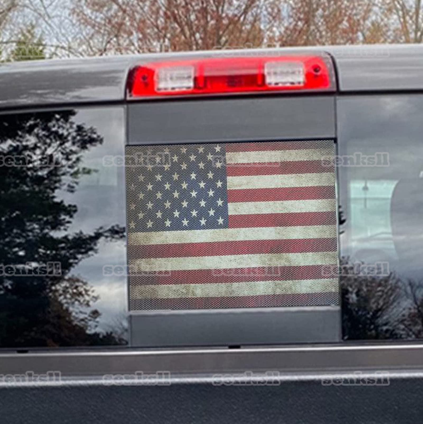 Senksll American Flag Decals for Trucks Rear Back Middle Sliding Window ...
