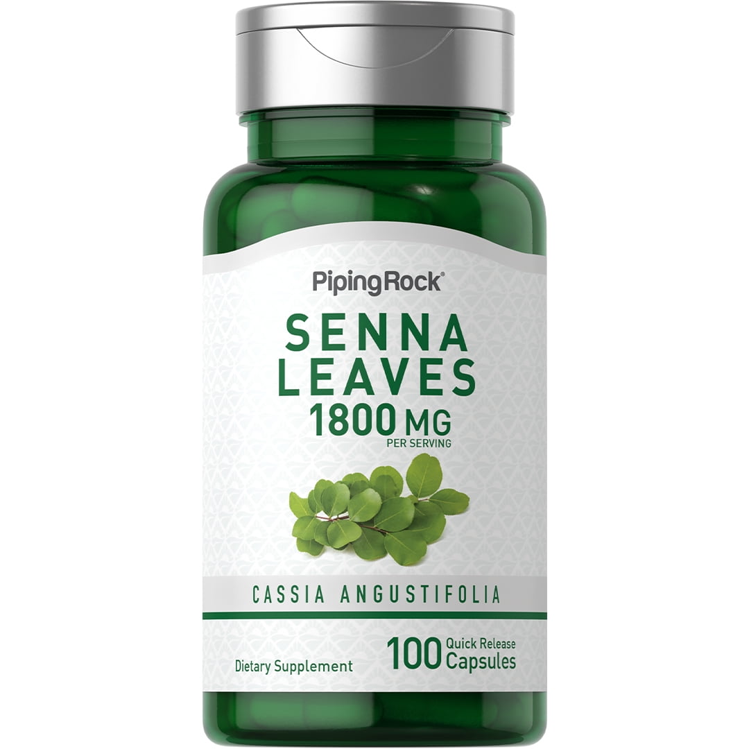 Senna Leaves Capsules 1800 mg | 100 Count for Men and Women | by Piping ...