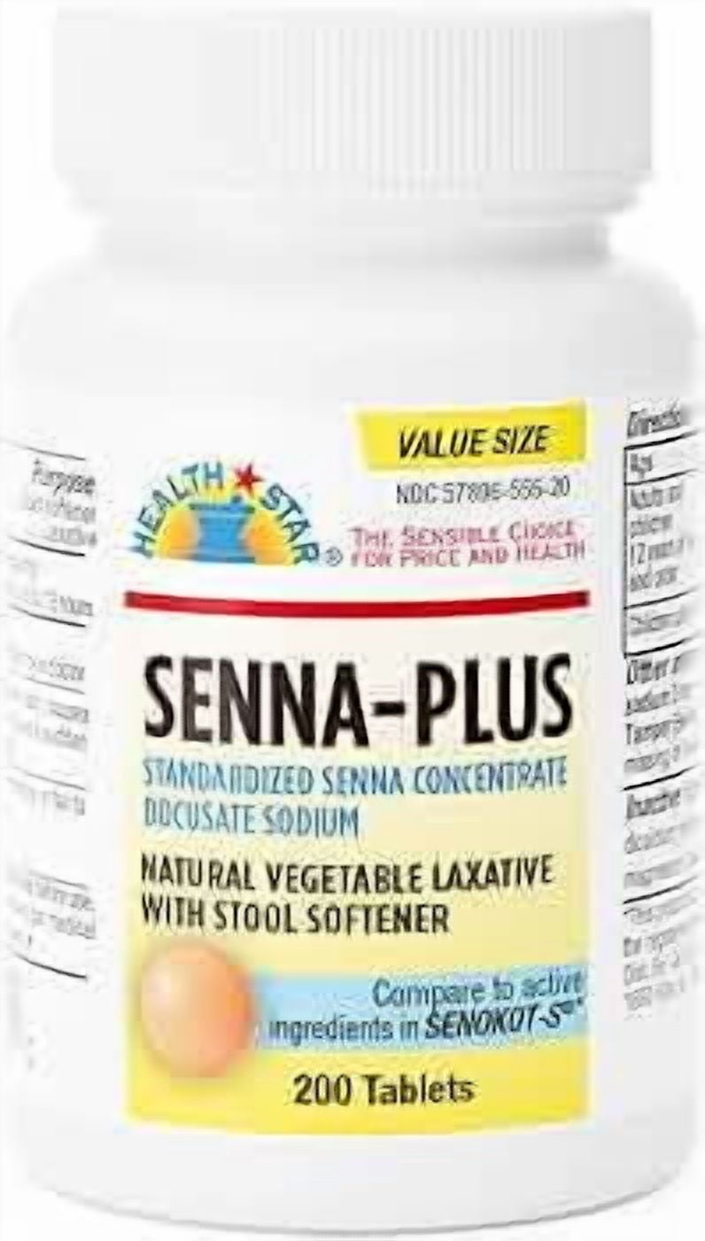 Senna Plus | Natural Vegetable Laxative with Stool Softener - 200 Count ...