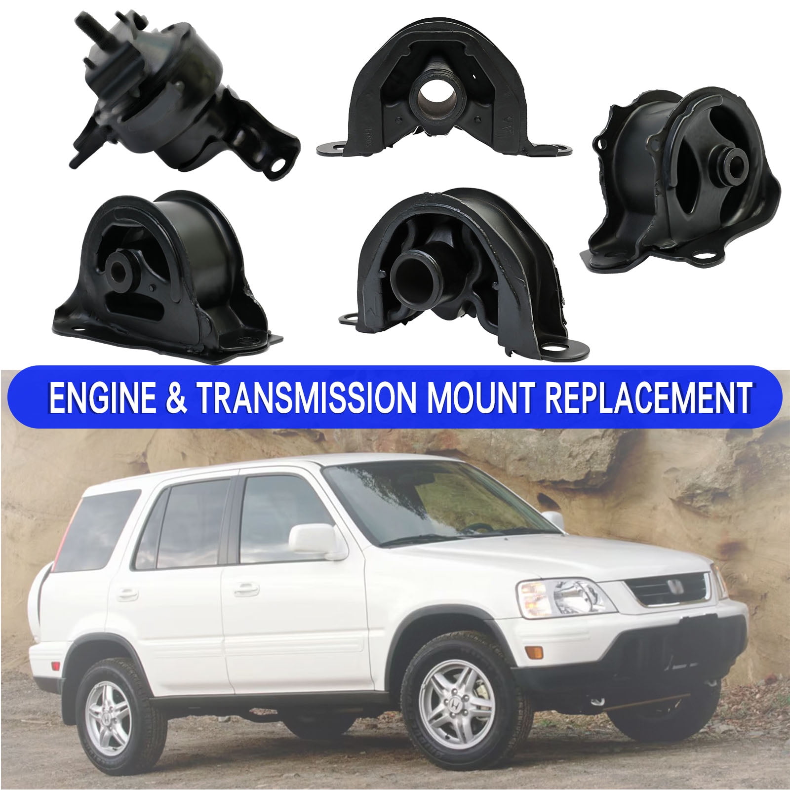 Sennachine Engine Motor Transmission Mount Set 5pcs Fits For Honda Cr-v ...