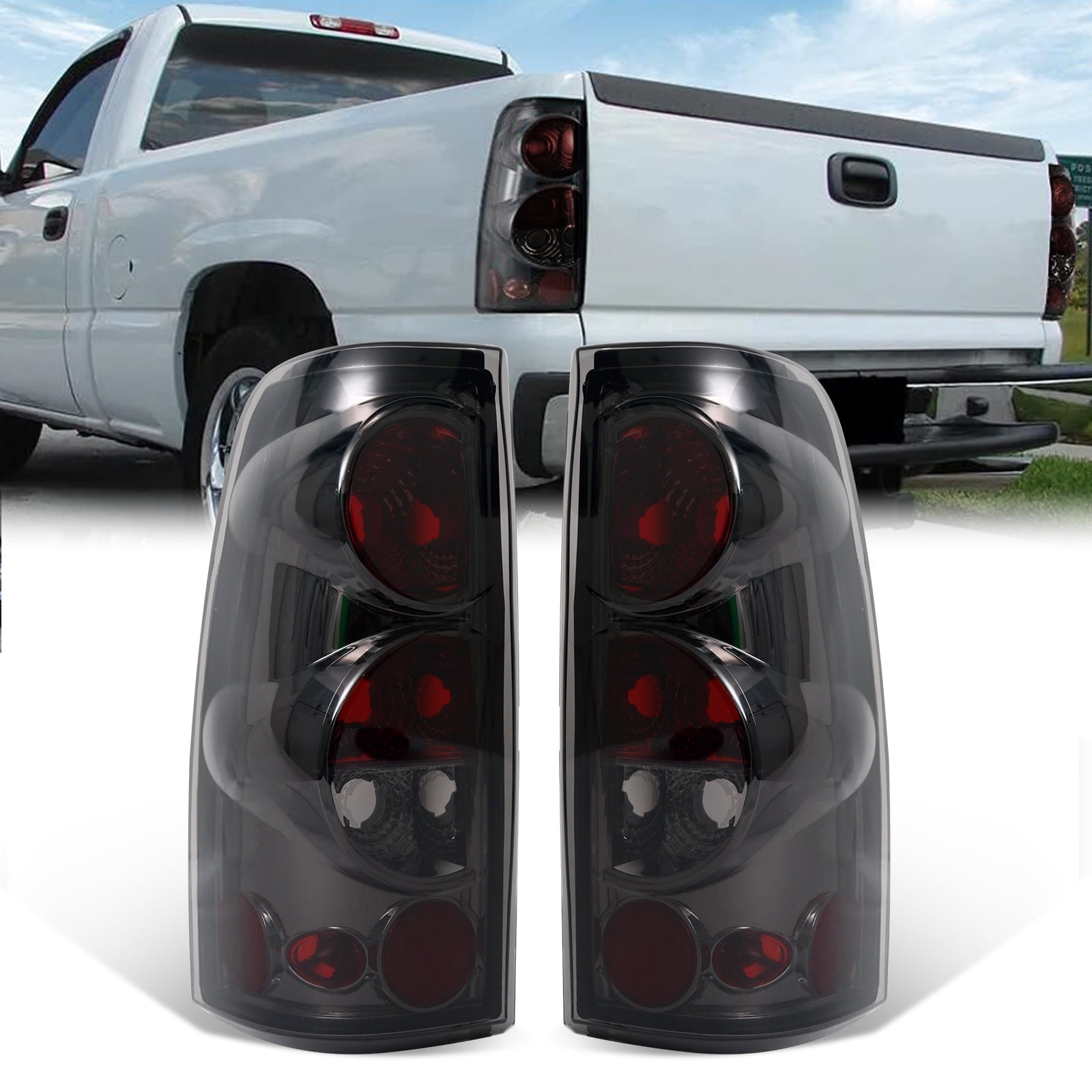 Sennachine For 1999-2006 Chevy Silverado 1500 2500 3500 Pair Smoke Tail ...