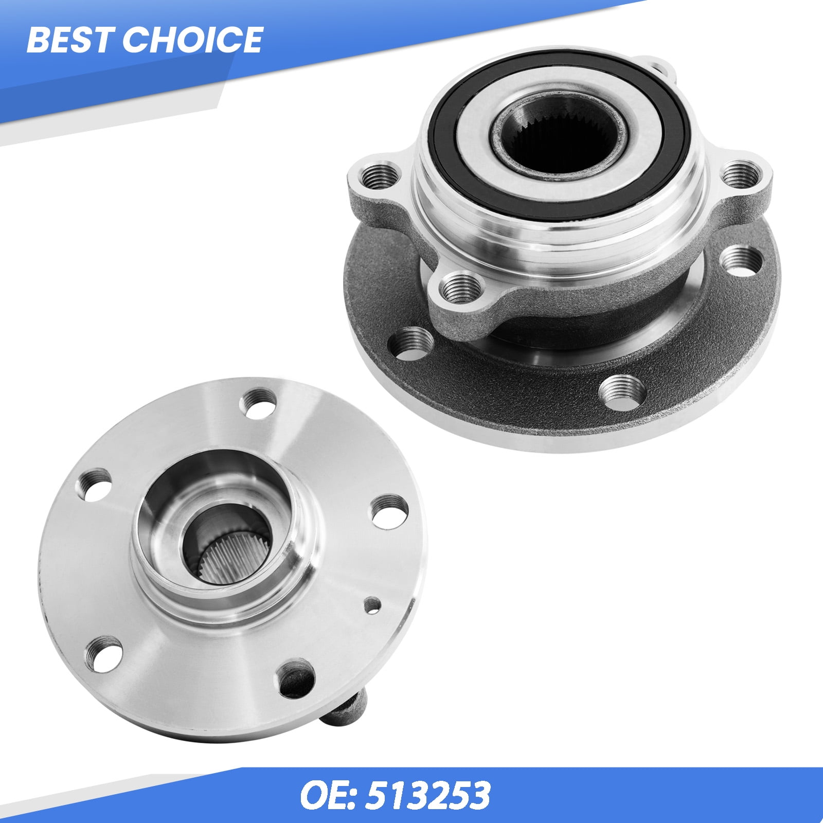 Sennachine Front Wheel Bearings Hub For Audi TT A3 Q3 VW Passat Jetta ...