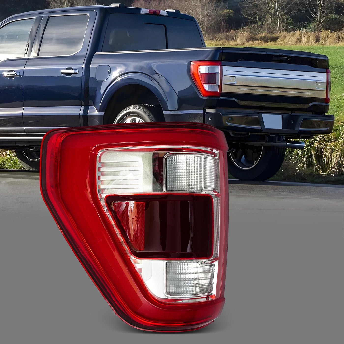 Sennachine Left 2021-2023 Ford F150 Tail Light LED Light W/Blind Spot ...