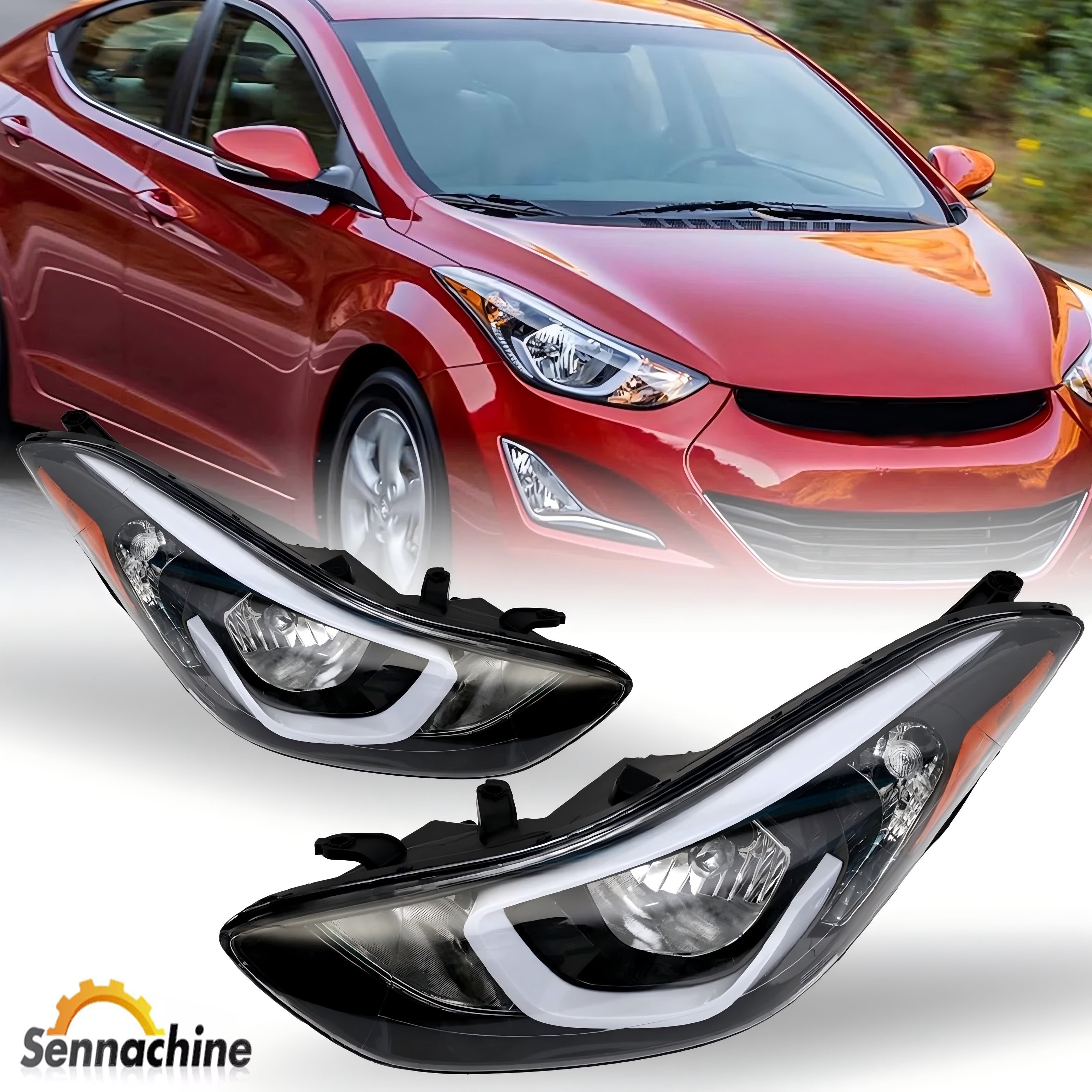 Sennachine Pair 2014 2015 2016 Hyundai Elantra Headlight Assembly Left ...