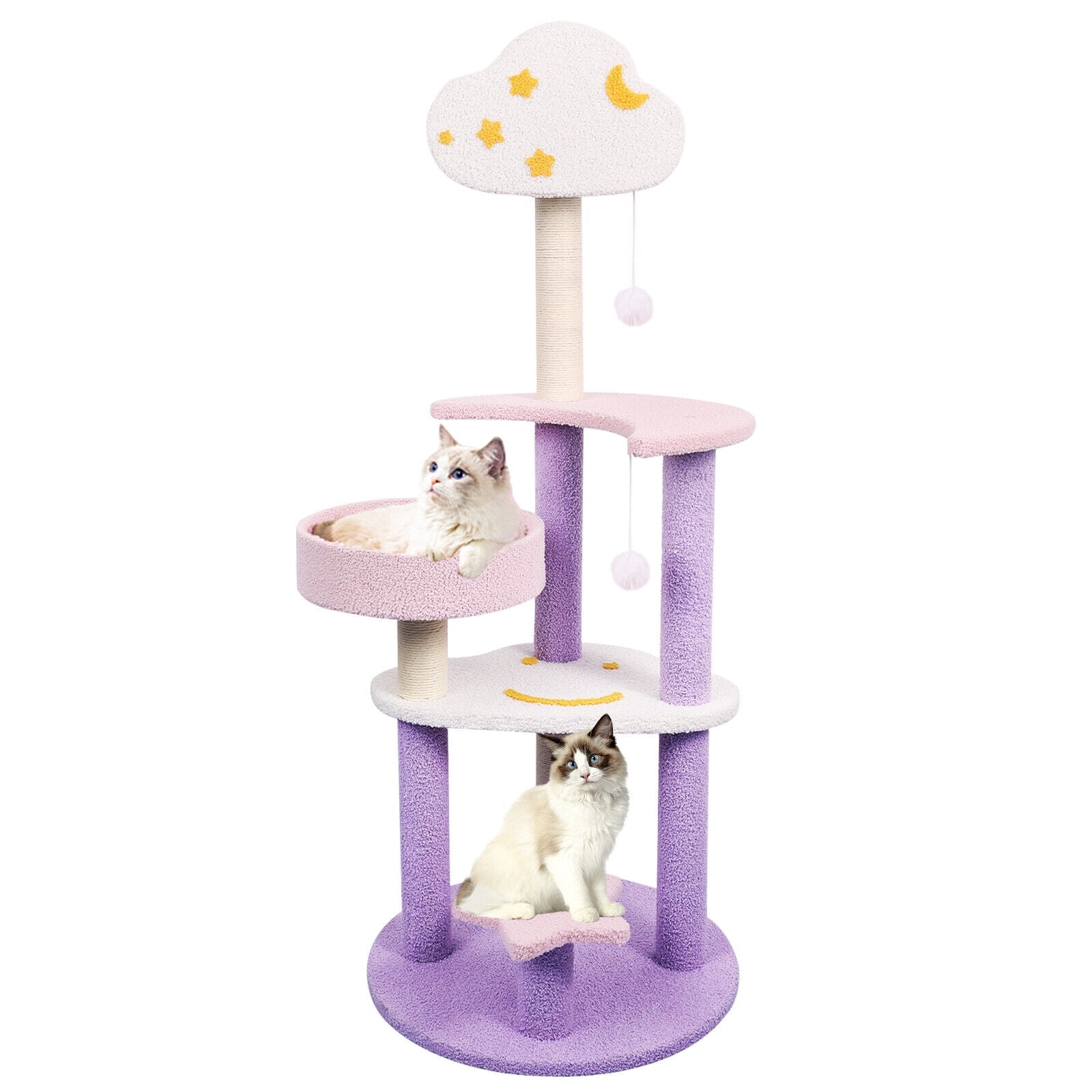 Sennaux 49" Multiple Level Cat Tree Condo, Kitty Scratching Post Tower ...