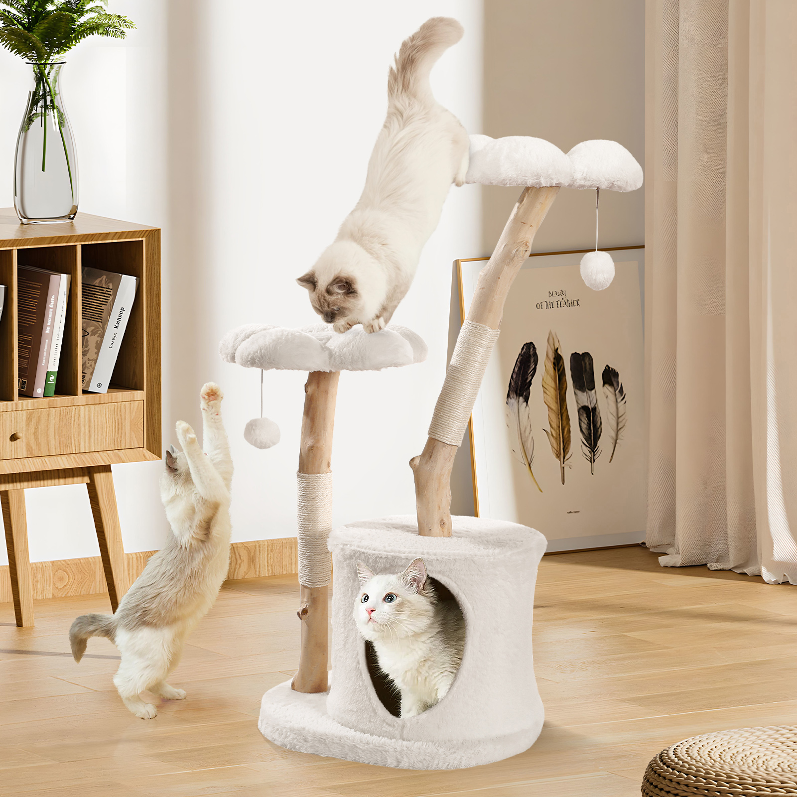 Sennaux Flower Cat Tree Tower for Indoor Cats with Scratching Posts ...