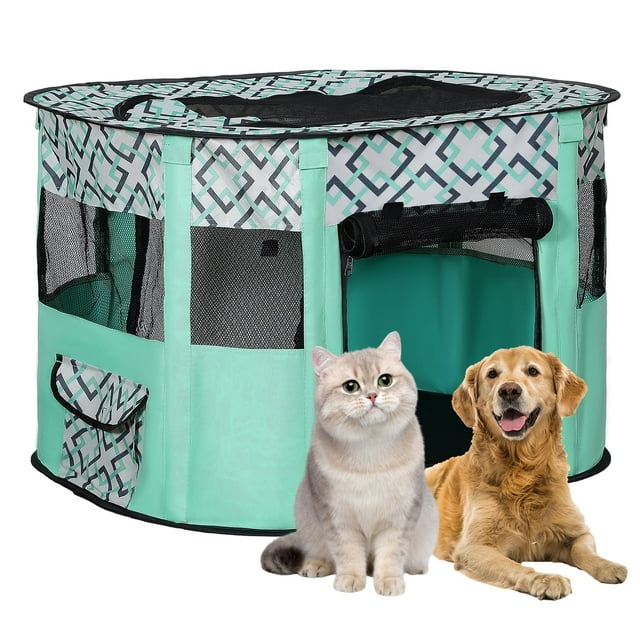 Sennaux Portable Pet Playpen Foldable Dog Crate Kennel Tent for Dogs ...