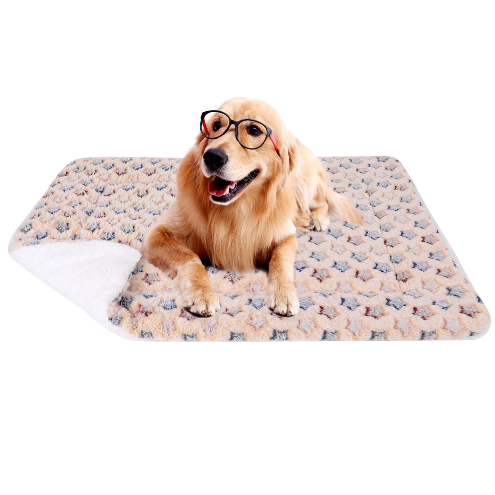 Sennaux Soft Dog Cat Crate Bed Blanket Reversible Fleece Pet Bed Kennel ...