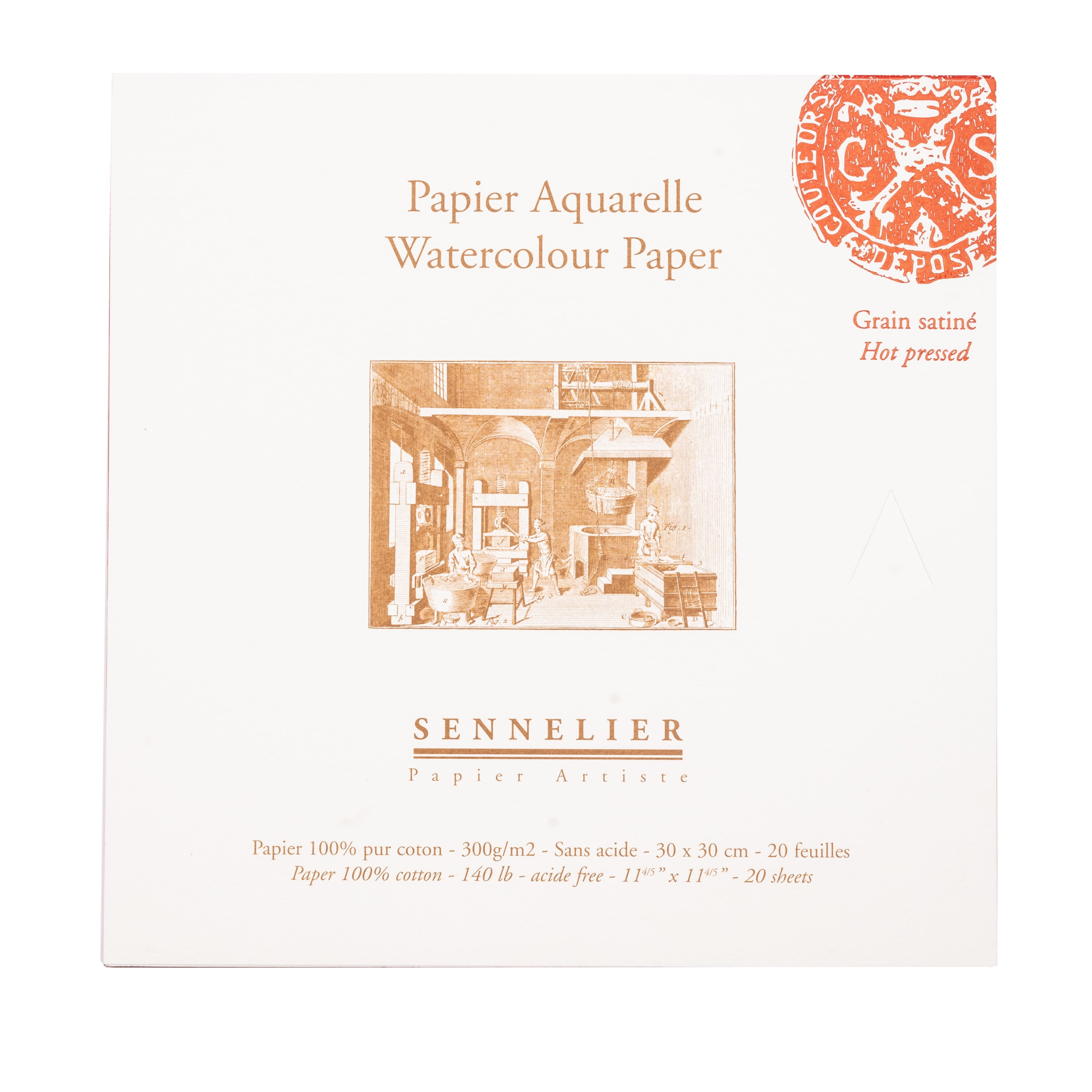 Sennelier Watercolor Block, 20 Sheet S, Hot-Pre S S, 12" x 12 ...