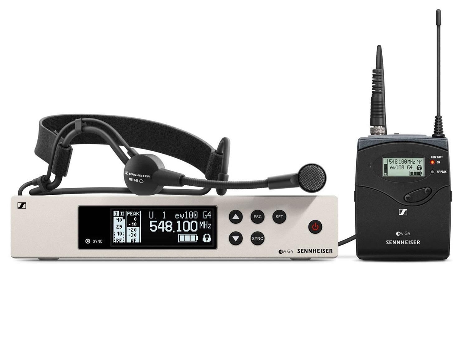 Sennheiser EW 100 G4-ME 3 Cardioid Headset Wireless System Band A ...