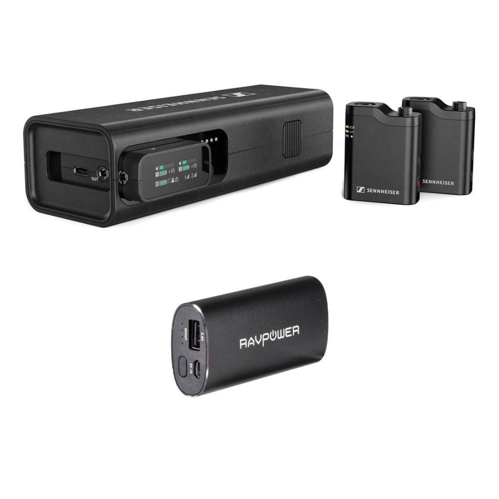 Sennheiser PROFILE WIRELESS 2-CHANNEL SET Bundle with RAVPower Luster Series 6700mAh External ...