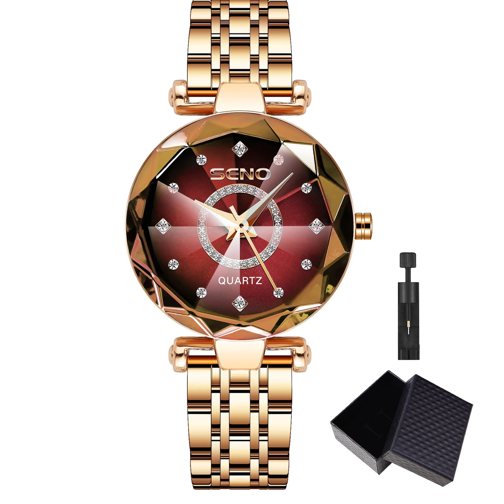Seno Women's Watch Fashion Ocean Crystal Ladies Quartz Wristwatches ...