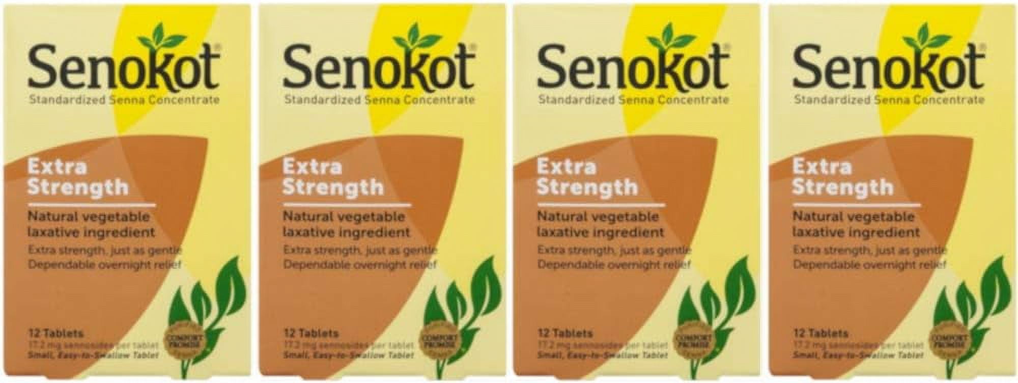 Senokot Extra Strength Natural Vegetable Laxative, 12 Tablets (Value ...