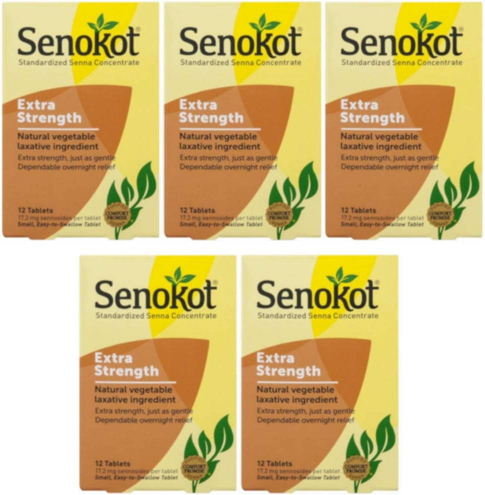 Senokot Extra Strength Natural Vegetable Laxative, 12 Tablets (Value ...