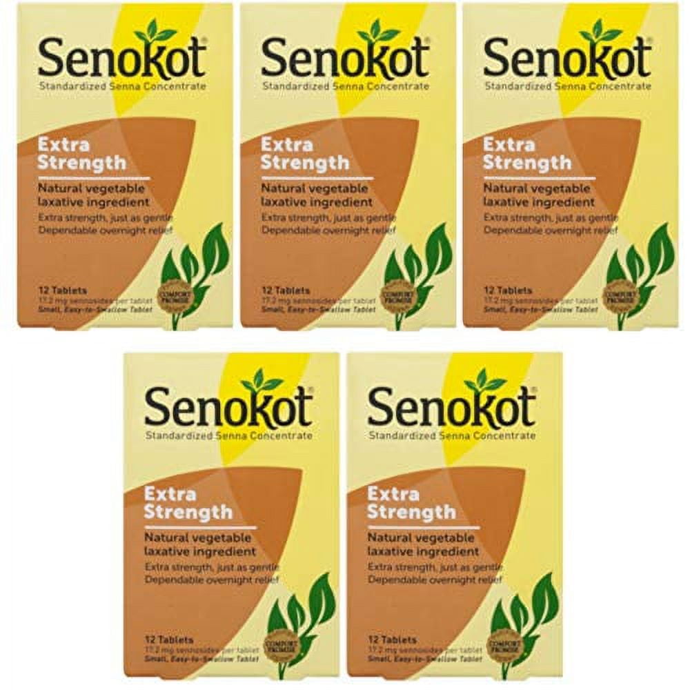 Senokot Extra Strength Natural Vegetable Laxative, 12 Tablets (Value ...